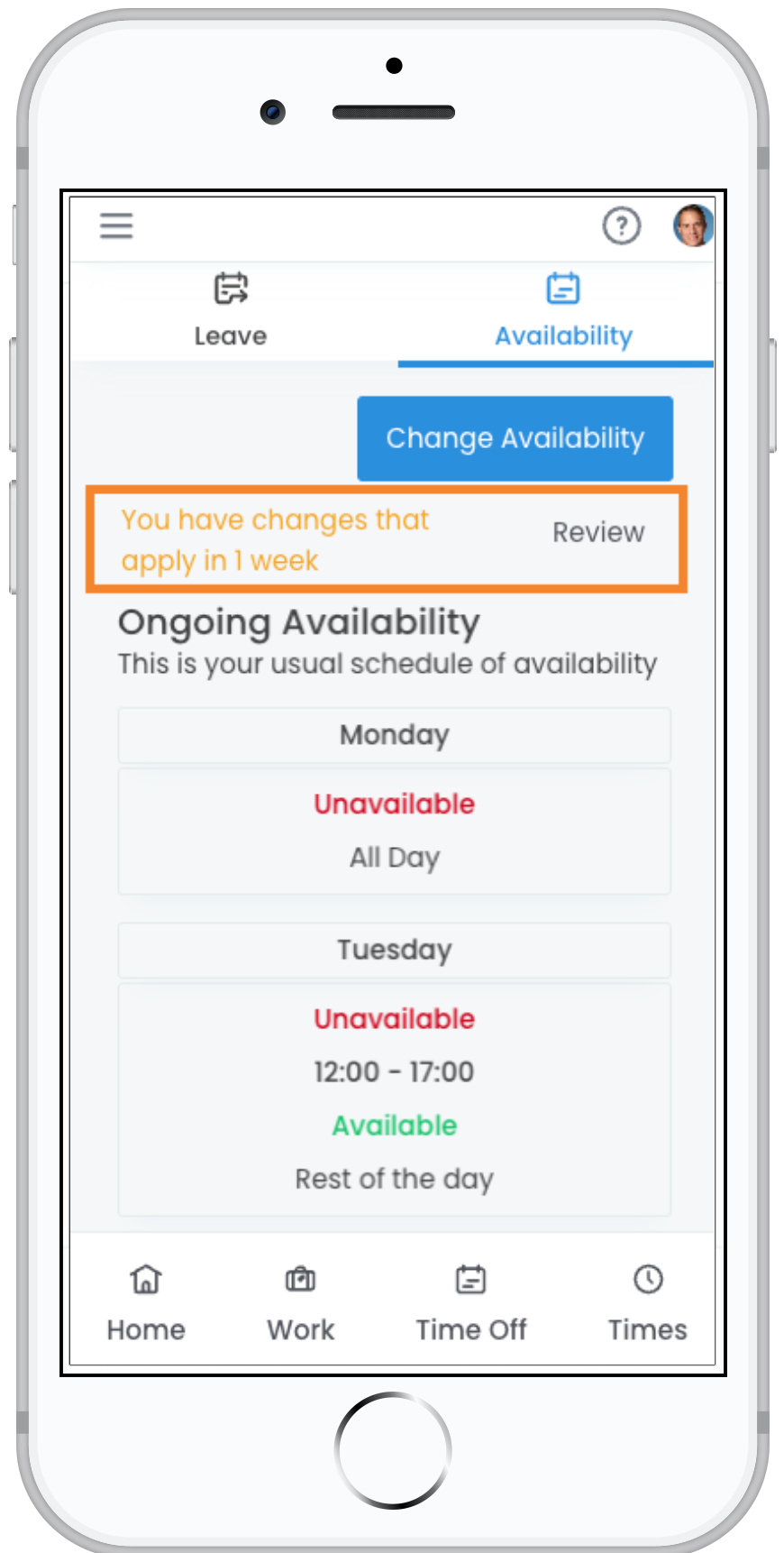 Availability in foundU – Employee Portal